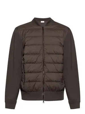Moncler Cardigan With Quilted Front - Green