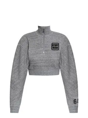Dsquared2 Stand-up Collar Crop Sweatshirt - Grey