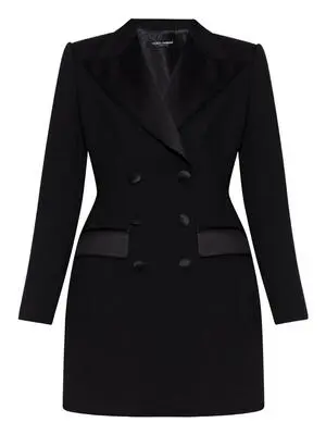 Dolce & Gabbana Wool-blend Double-breasted Blazer - Black