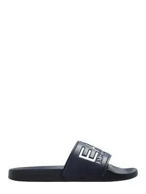 Emporio Armani Logo Slides - Navy Blue