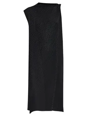 Issey Miyake Pleated Midi Dress - Black