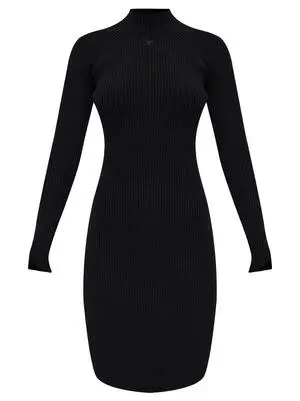 COURREGES Ribbed Mini Dress - Black
