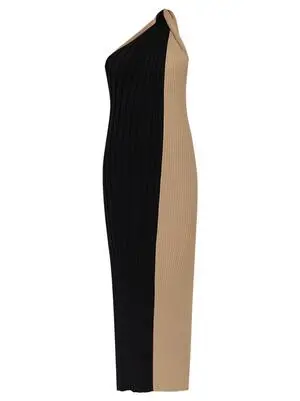 BY MALENE BIRGER Asymmetrical Ribbed Midi Dress - Black