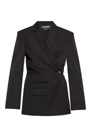 Jacquemus Virgin Wool Tibau Blazer - Black