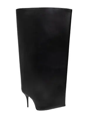 Balenciaga High-heeled Leather Over-the-knee Boots - Black