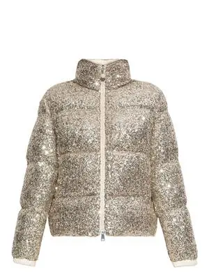 Moncler Anternes Sequined Down Jacket - Gold