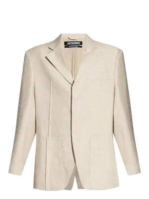 Jacquemus Single-breasted Linen-blend Blazer - Cream