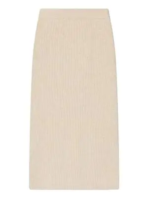 Cult Gaia Jodie Ribbed Knit Midi Skirt - Cream