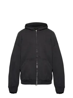 Balenciaga Vintage Effect Oversized Hoodie - Grey
