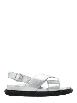 Marni Leather Sandals - Silver