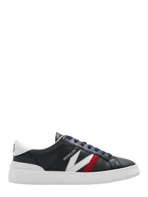 Moncler Monaco Leather Sneakers Navy Blue