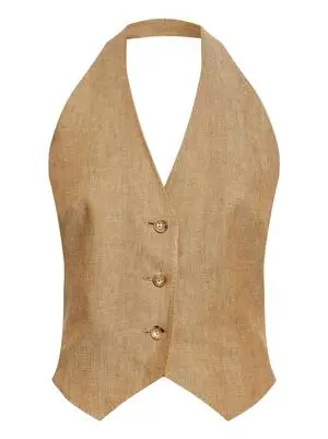 Max Mara Sauro Linen Vest - Beige