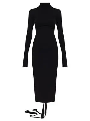Balenciaga High-neck Midi Dress - Black