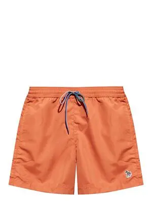 Paul Smith Swim Shorts With Logo Patch - Orange