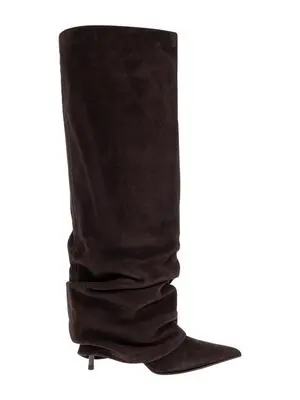 LE SILLA Andy Suede Knee-High Kitten Heel Boots