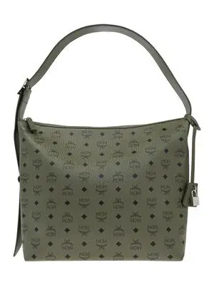Mcm Aren Large Shoulder Bag - Green