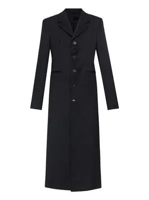 Balenciaga Long Coat With Vintage Effect - Black