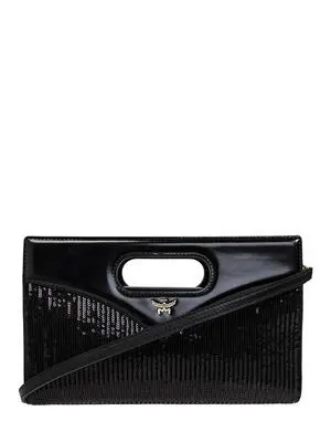 Mcm Sequined Handbag - Black