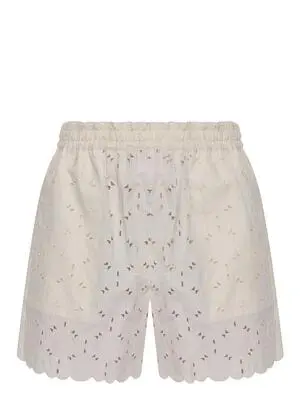 Moncler Lace Cutout Shorts - Cream