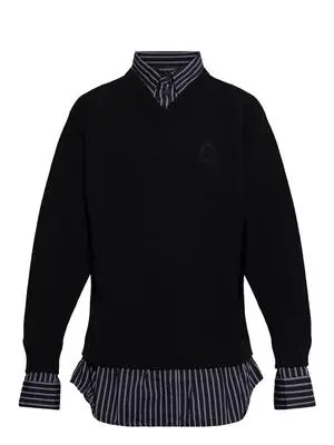 Balenciaga V-neck Wool Sweater - Black