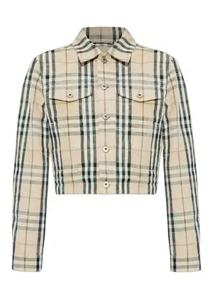 Burberry Check Pattern Jacket - Cream