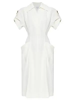 Bottega Veneta Pleated Dress - White