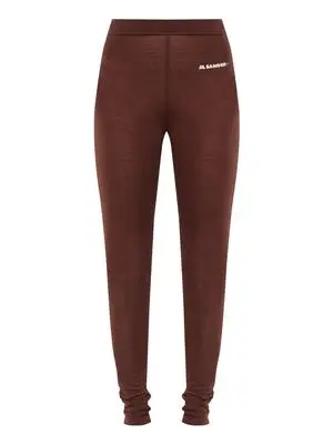 JIL SANDER Logo Leggings - Brown