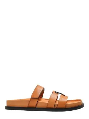 Tory Burch Ines Leather Slides - Brown
