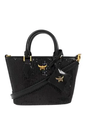 Mcm Lamb Leather Handbag - Black