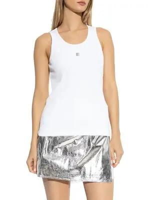 Givenchy Sleeveless T-shirt With Metal Logo - White