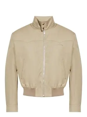Alexander McQueen Cotton Jacket With Stand-Up Collar Beige