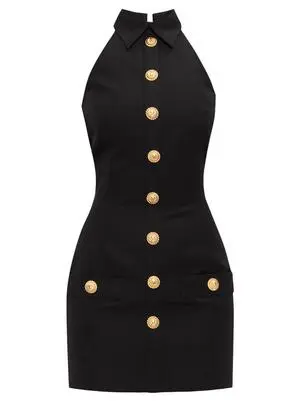 Balmain Collared Dress - Black