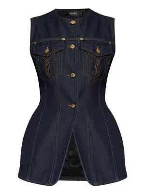 Versace Denim Vest - Navy Blue