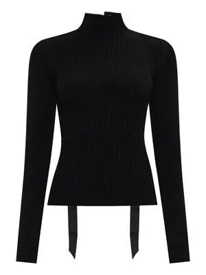 Balenciaga Top With Decorative Ribbon Interlacing - Black