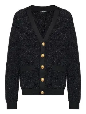Balmain Tweed Cardigan - Black