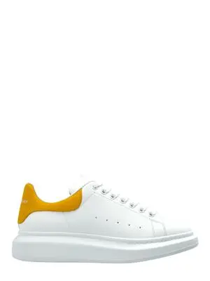 Alexander McQueen Leather Sneaker With Contrast Heel - White