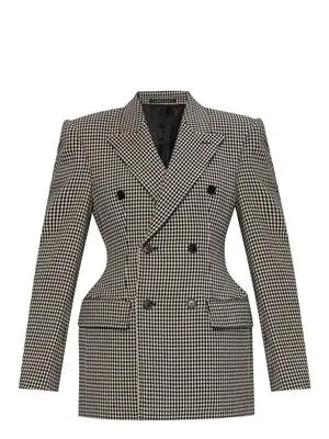Balenciaga Houndstooth Double-breasted Blazer - Black