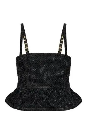 GANNI Spaghetti Strap Top - Black