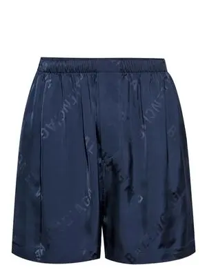 Balenciaga Monogram Viscose Shorts - Navy Blue