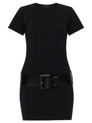 Balenciaga Belted Mini Dress - Black