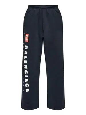 Balenciaga Sweatpants With Printed Logo - Black