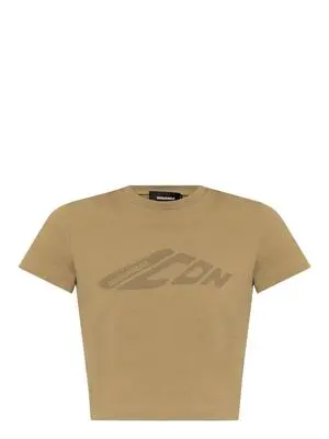 Dsquared2 T-shirt With Printed Logo - Beige