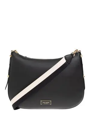 Kate Spade New York Smooth Leather Shoulder Bag With Golden Metal Details - Black