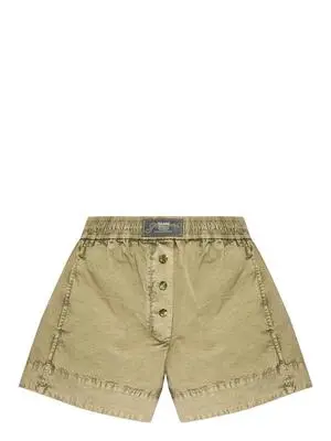 GANNI Cotton Shorts - Green