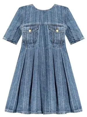GANNI Denim Dress With Darts - Blue