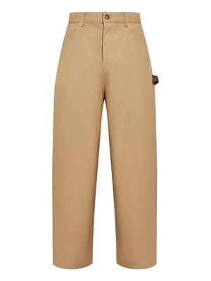 Loewe Straight-leg Cotton Trousers - Beige
