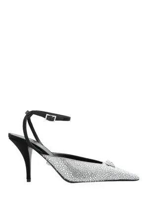 Versace Sequin-embellished Heeled Pumps - Silver