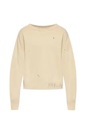 MAISON MARGIELA Sweatshirt With Paint Splatter Effect - Beige