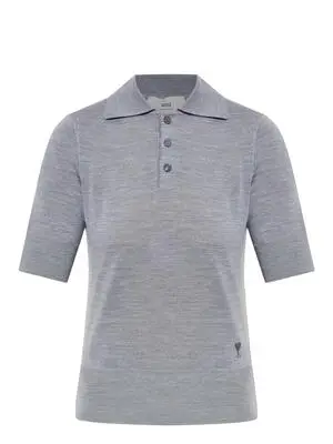 Ami Wool Polo - Grey