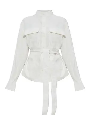 FERRAGAMO Belted Shirt - White